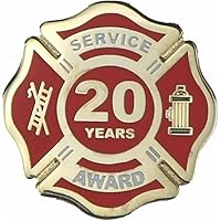 Amazon.com: 20 Years of Service Lapel Pin Award Fire Department ...