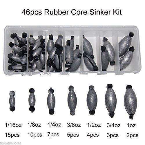 SILANON Sinkers Fishing Weights Bass Casting- 46pcs Assorted Size ...