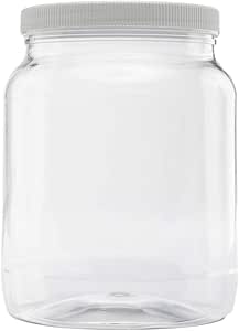 Amazon.com: CLEARVIEW CONTAINERS 64 oz Clear Plastic Jars with lid Leak ...