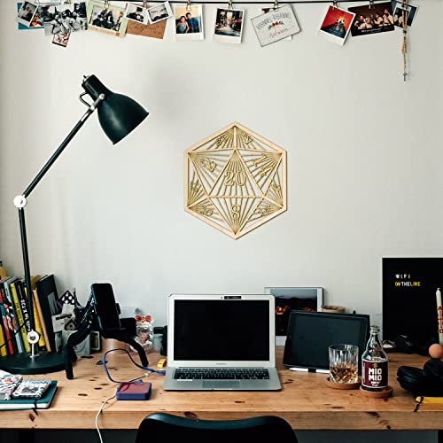 Fourth Level MFG 12" D20 Wood Wall Art, DND Artwork 2D 20-Sided Dungeon ...