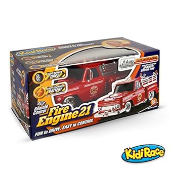 KidiRace RC Remote Control Fire Engine Truck, Rechargeable RC Car ...