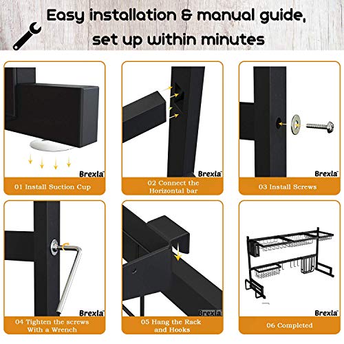 Brexla Length Adjustable Over The Sink Dish Drying Rack (33.1’’~42.9 ...