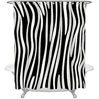 Amazon.com: Creative Bath Products Inc. S1050BW Zebra Shower Curtain ...