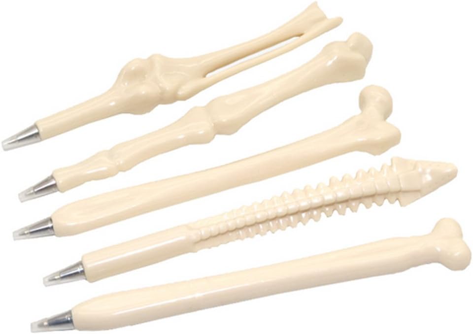 Allbusky Novelty Bone Shape Ballpoint Pens 0.7mm Black Ink for Doctors ...