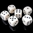 Amazon.com: 50 Pack 16MM White Dice Set Acrylic Rounded Six Sided D6 ...