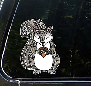 Amazon.com: Squirrel - Patterned Squirrel Holding Acorn - Vinyl Car ...