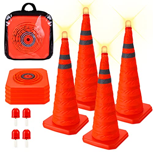 Parking Cones VIEWBRITE Collapsible Traffic Cones With LED Lighting ...