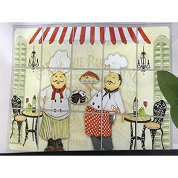 Amazon.com: Fat Happy Chef Foil Backsplash Wall Sticker-Window Mural ...