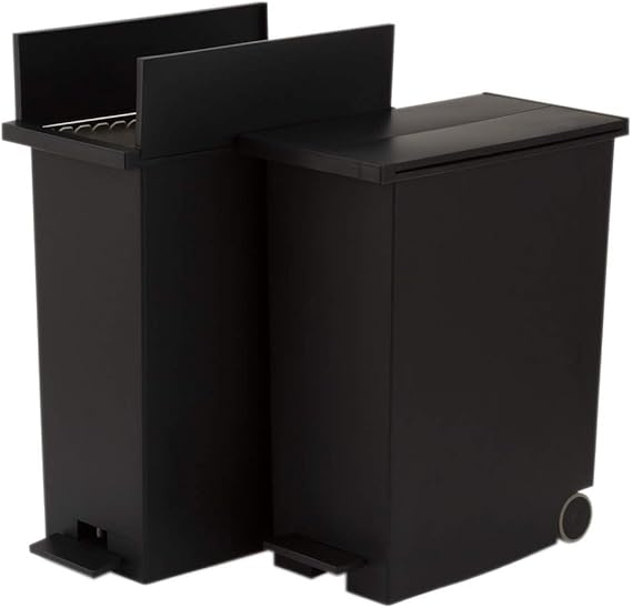 Amazon｜KEYUCA (ケユカ) arrots ダストボックスⅡ ブラック (27L / ペダル式2個セット) ゴミ箱 後輪キャスター付き ゴミ袋が見えないふた付き｜フタ付きゴミ箱 ...