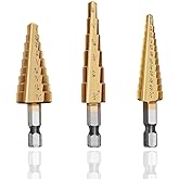 Amazon.com: Aleric Step Drill Bit Set - Titanium Coated, High Speed Steel Drill Cone Bits for ...