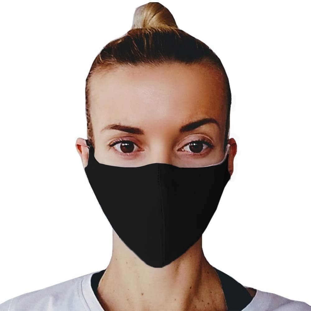 (5, Schwarz) Gesichtsmaske Mundschutz, Baumwoll Stoff Maske, Waschbare ...