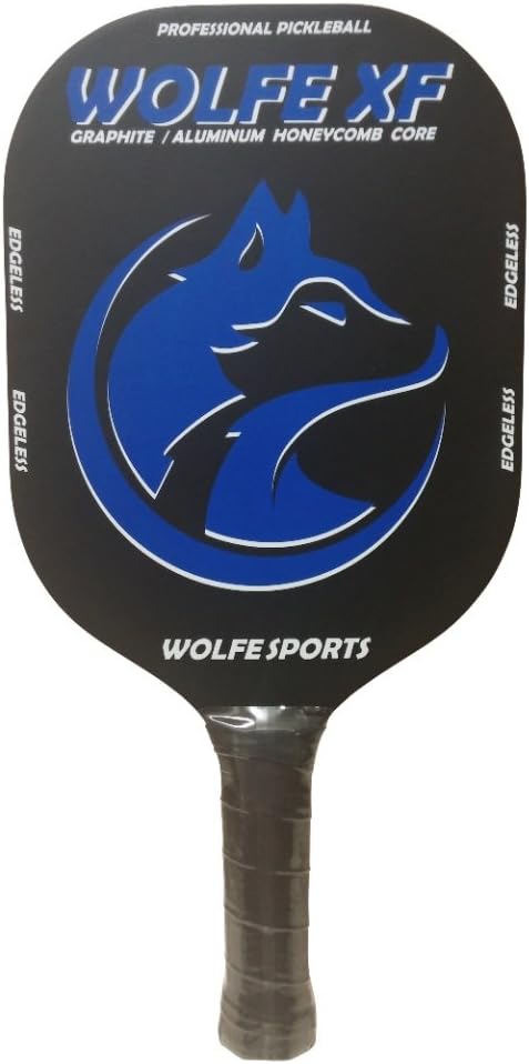 Amazon.com : Wolfe XF Graphite Edgeless Pickleball Paddle - Blue ...