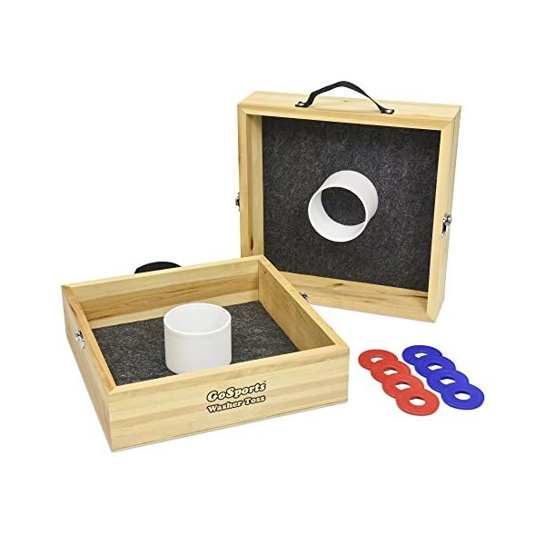 GoSports Premium Birch Wood Washer Toss Game - Portable Set Includes 2 ...