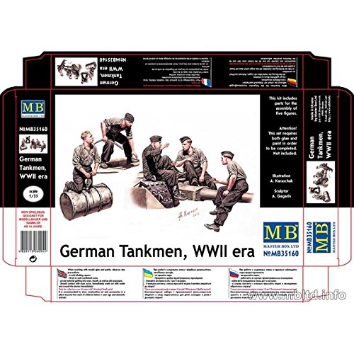 Master Box Models German Tankmen Wwii Era - 5 Figures Set (1/35 Scale ...