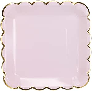 Amazon.com: Geeklife Gold Paper Party Plates , Metallic Gold Border 9 ...