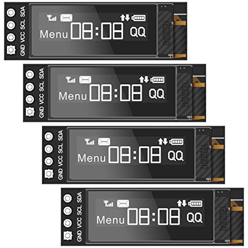 MakerFocus 4pcs I2C OLED Display Module 0.91 Inch I2C SSD1306 OLED ...