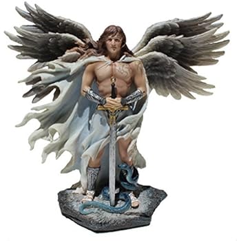 Amazon.com: Six Winged Guardian Angel with Sword and Serpent 11 Inch ...