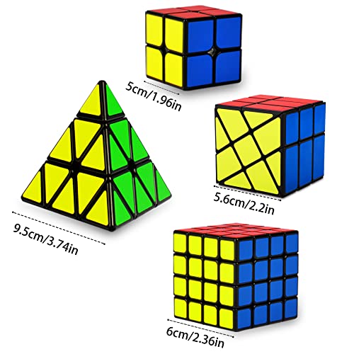Coolzon Cube Set Magic Speed Cube Bundle 2x2x2 + 4x4x4 + Pyraminx ...