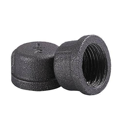 GOOVI 1/2 Inch Malleable Cast iron Pipe Cap, DIY Retro Furniture ...