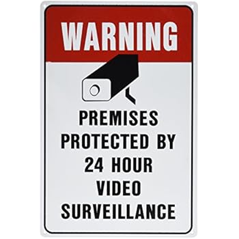 VIDEO SURVEILLANCE Sign Property Protected 24 Hour security protection ...