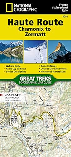 Haute Route Map [Chamonix to Zermatt] (National Geographic Trails ...