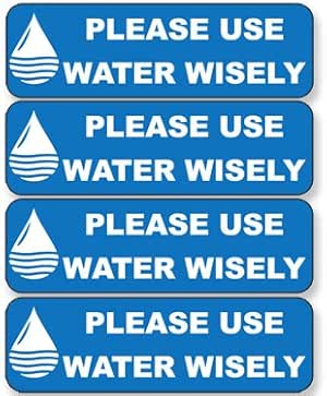 Amazon.com: American Vinyl 4-Pack: Please Use Water Wisely Stickers ...