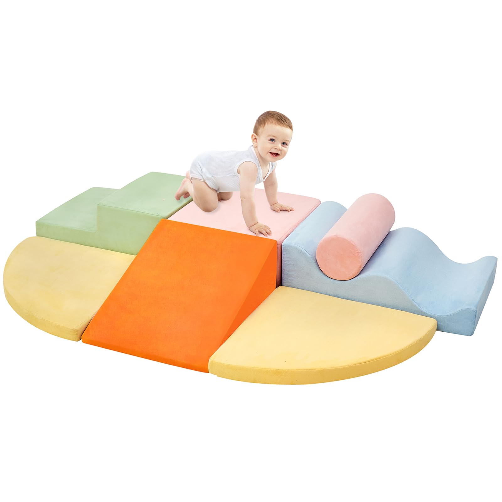 QUCHI Climbing Toys for Toddlers, Toddler Climbing Toys Indoor, 7-Piece ...