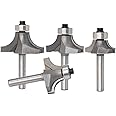 Eyech 4pc Round Over Edging Router Bits Set 1/4 Inch Shank Roundover ...