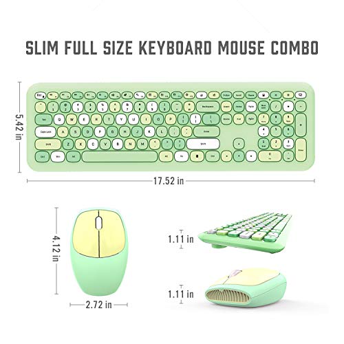 jar-owl 2.4G Wireless Keyboard and Mouse Combo, Long Battery Life, Flat ...