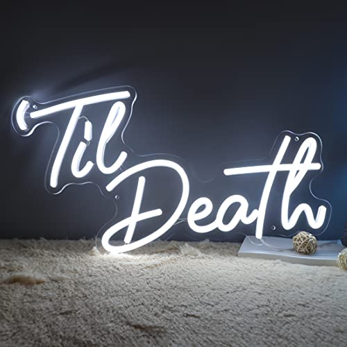 Planzo Til Death LED Neon Light Sign Wall Decor Bedroom Gothic ...