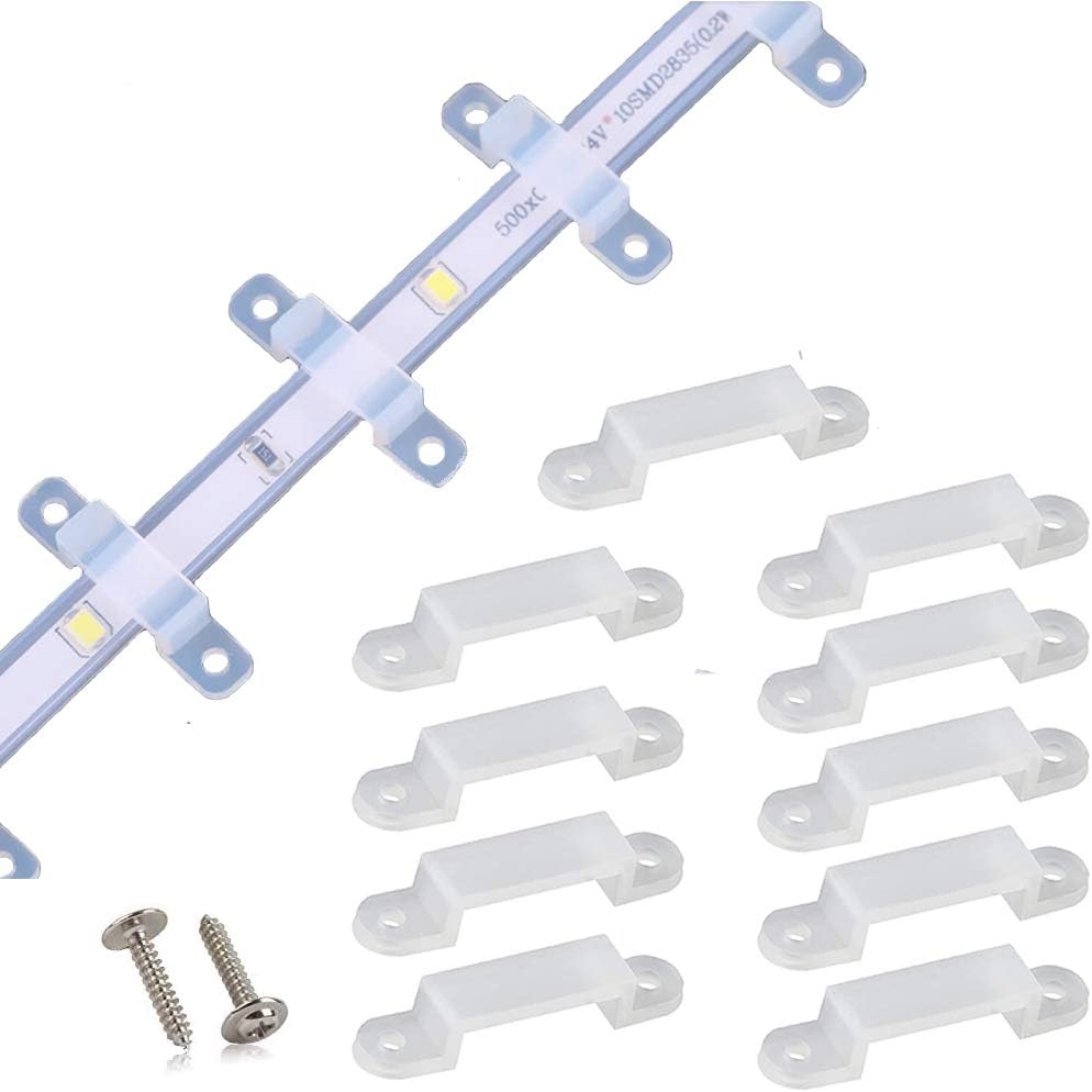 LED Strip Mounting Clips, led Light Strip Holder with Screws, Clear ...