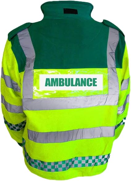 Paramedic Yellow Hi Vis Fleece Jacket With Reflective Ambulance Badges ...