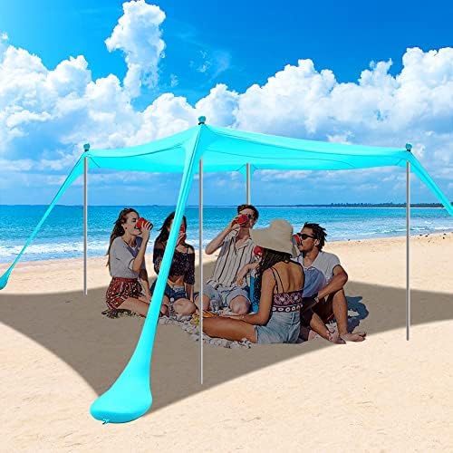 Beach Tent Sun Shelter, 10X10 FT Beach Canopy Tent Sun Shade, UPF 50 ...