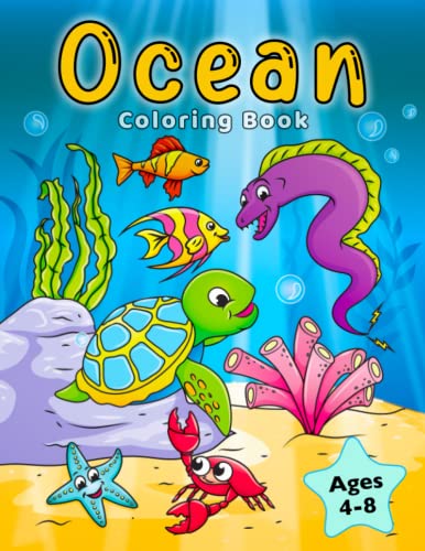 Amazon - Ocean Coloring Book: Fish & Underwater Sea Animals to Color ...