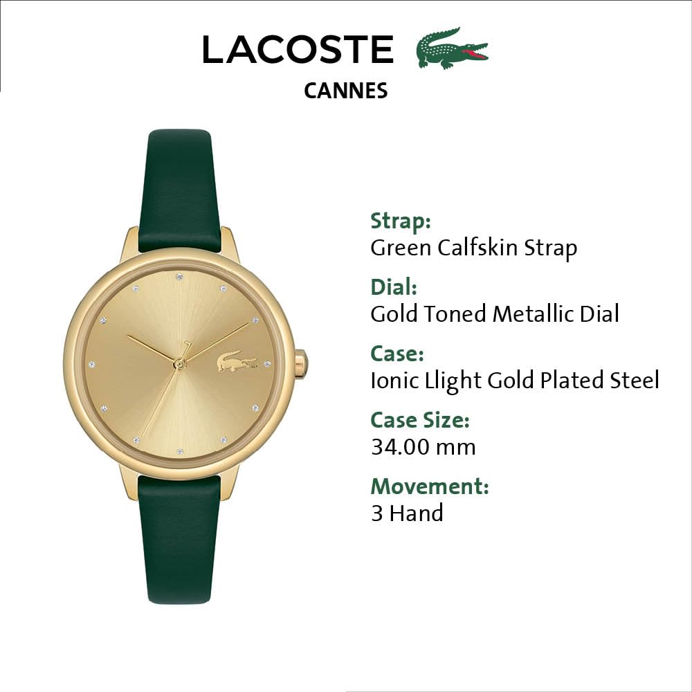 Mua Lacoste Cannes Women's Quartz Stainless Steel and Calfskin Strap ...