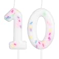 Amazon.com: Girls Colorful 10th Birthday Candle, Colorful Sprinkles ...