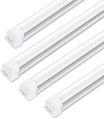 SHOPLED LED Tube Light Fixture, 8FT, 72W, 6000K, 7200lm, Integrated ...