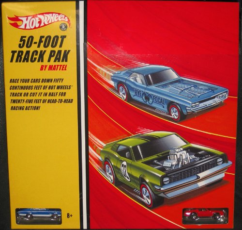 Hot Wheels 50-Foot Track Pak Raceway w/ 2 Collectible 1:64 Scale Die ...