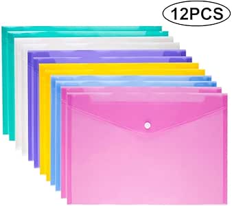 Amazon.com : Plastic Envelopes Poly Envelope Folder with Snap Button ...