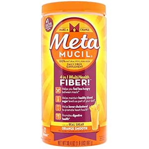 Amazon.com : Metamucil, 4 in 1 MultiHealth Fiber Powder, Orange Smooth ...
