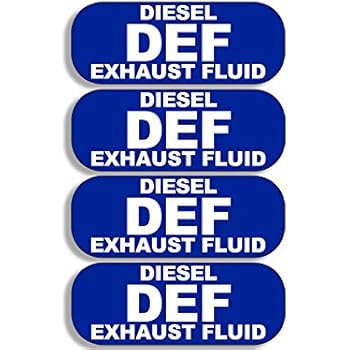 Amazon.com: American Vinyl 4 Pack DEF Diesel Exhaust Fluid Stickers ...