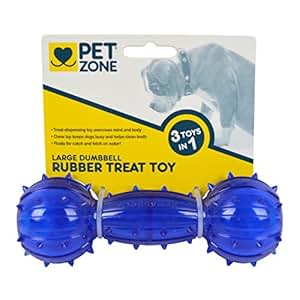 Pet Supplies : Pet Zone Rubber Dog Treat Dumbbell Toy, Large : Amazon.com