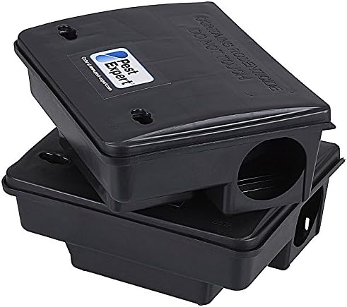 Pest Expert Rat & Mouse Poison Outdoor Bait Boxes (x2), Heavy Duty ...