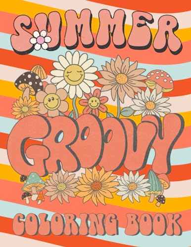 Summer Groovy Coloring Book: Summer Preppy and Aesthetic Art Coloring ...
