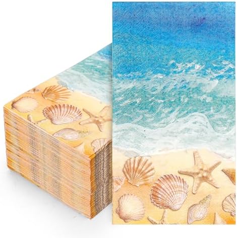 FYSUIMU 50 Pcs Summer Beach Guest Napkins Nautical Starfish Seashell ...