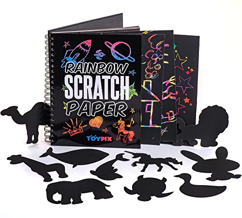 Scratch Art Book for Kids – Set with Large Rainbow Scratch Paper ...