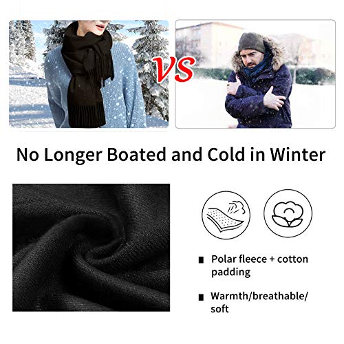 Heated Scarf Men Women USB Port Connecting to Power Bank Heating Scarf ...