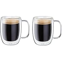 ZWILLING Sorrento Plus 2 Piece Insulated Insulated Double-Wall Glass Espresso Mug Set, Double ...