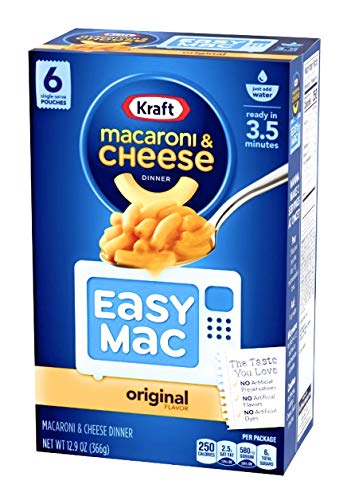 Kraft Easy Mac, Original, Single Serve Pouch, 6-pack, 12.9 oz - SET OF ...