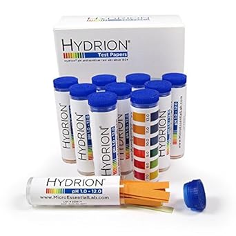 Micro Essential Hydrion 165/1-12 Wide Range pH Test Strip with ...